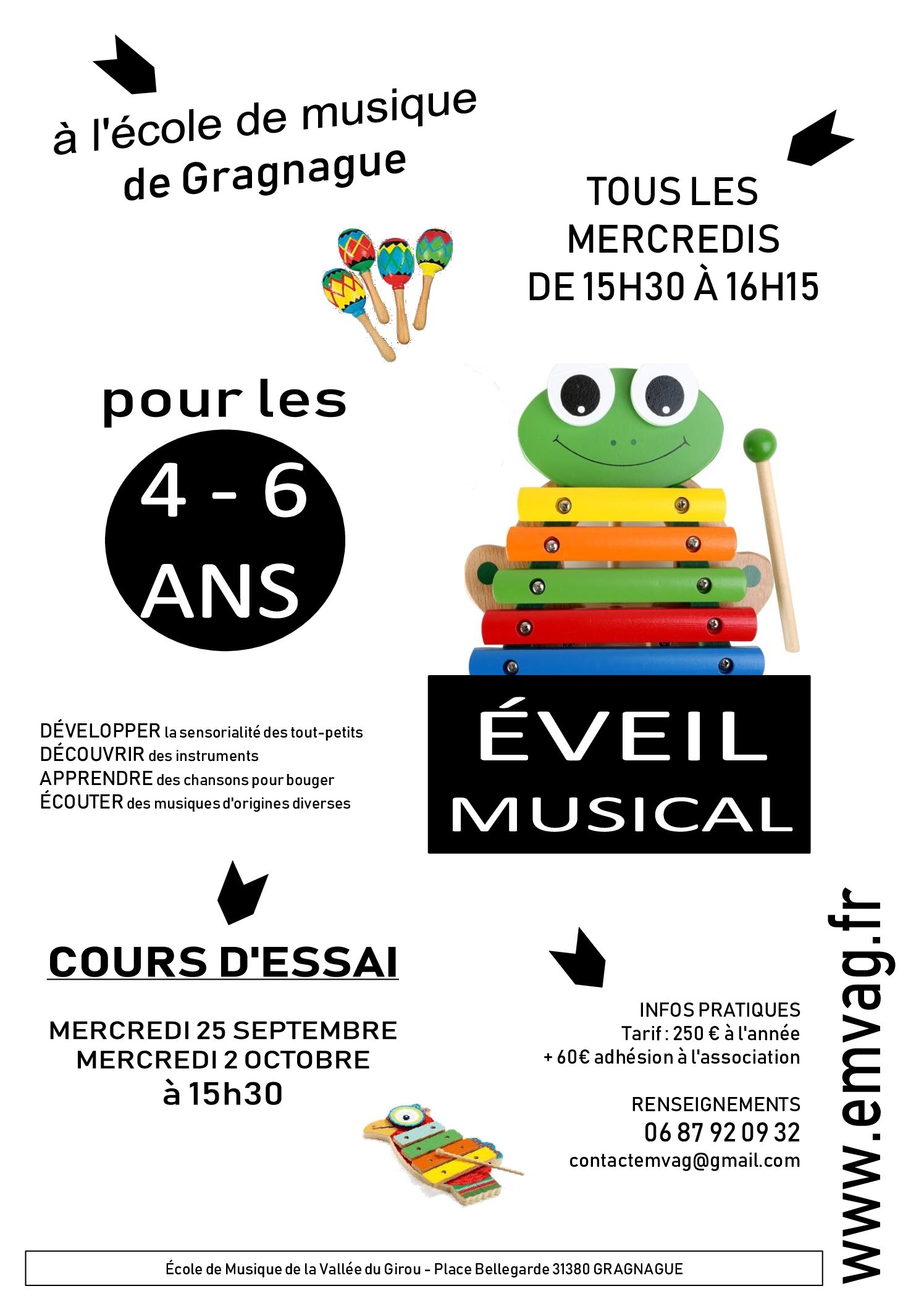 Cours d'essai Eveil Musical - Site officiel de la commune de Gragnague